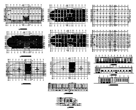 Building Plan Elevation And Sectional Detail Cad Structural Block
