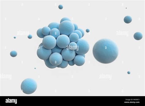 Blue Spheres With The Textured Surface Random Distributed 3d Rendering Computer Digital