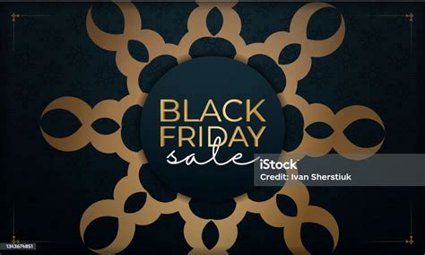추상적 인 골드 패턴과 파란색의 블랙 프라이데이 판매를위한 휴일 광고 금요일에 대한 스톡 벡터 아트 및 기타 이미지 금요일