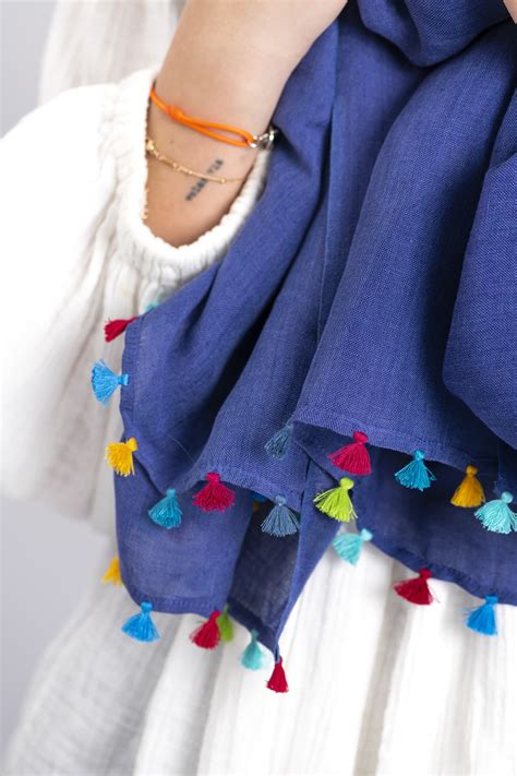 Écharpe Tissée Main Lin Soie Aline Mutli Majorelle Miazia