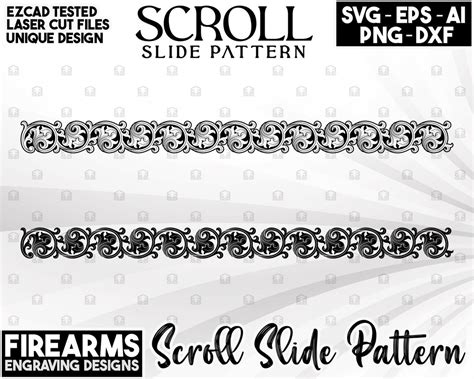 Scroll Work Slide Pattern Bundlevector Gun Scroll Designs Firearms Scroll Svg Simple Gun