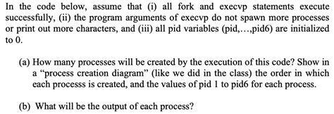 In The Code Below Assume That I All Fork And