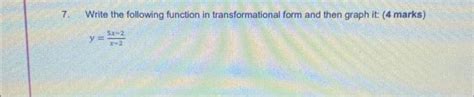 Solved Write The Following Function In Transformational Form