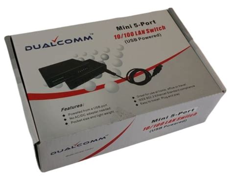 Dualcomm Mini 5 Port Usb Powered Ethernet Switch Dcsw 1005u Usb Powered Lan Rj45 Switch 5