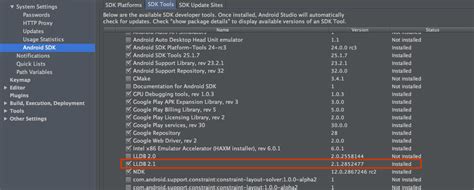 Why Cant I Install Lldb In Android Studio Stack Overflow