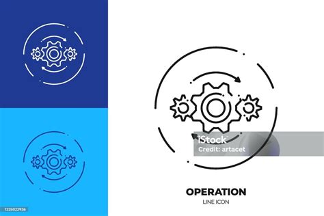 기어 라인 아트 벡터 아이콘입니다 기계 엔진의 개요 기호입니다 얇은 스트로크로 만든 산업 그림 배경에 격리 강철에 대한 스톡