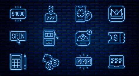 세트 라인 노트북 및 슬롯 머신 복권 티켓 온라인 포커 테이블 게임 슬롯 스핀 버튼 머니 상금 카지노 럭키 휠과 플레이어 아이콘