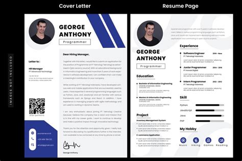 Premium Vector Resume Programmer Cv Template