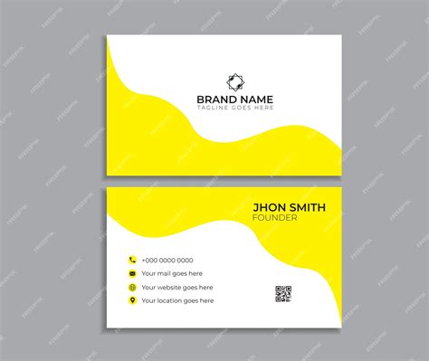 Premium Vector Yellow Curve Business Card Design And Modern Visiting