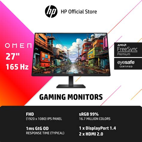 HP Monitor OMEN 27 IPS FHD 99 SRGB 165Hz Gaming Shopee Thailand