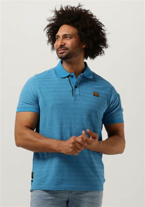 Lichtblauwe Pme Legend Polo Short Sleeve Polo Jacquard Pique Omoda