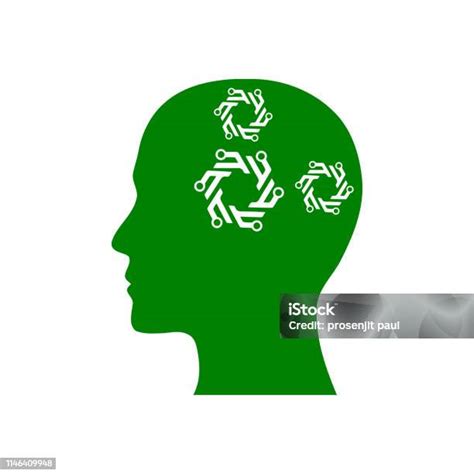 디지털 인간의 머리 두뇌 기술 머리 메모리 창조적 인 기술 마인드 인공 지능 녹색 아이콘 개념에 대한 스톡 벡터 아트 및 기타 이미지 Istock