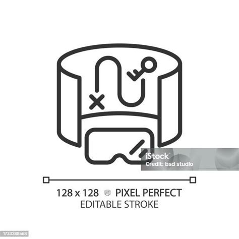 2d 얇은 선형 검정 혁신적인 장치 아이콘 2차 도형에 대한 스톡 벡터 아트 및 기타 이미지 2차 도형 가상현실 가상현실 시뮬레이터 Istock
