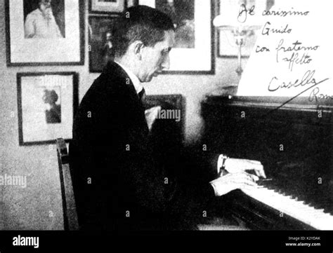 Casella Alfredo Playing The Piano Signed Photograph Italian Composer