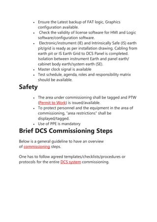 DCS Commissioning Steps Pdf