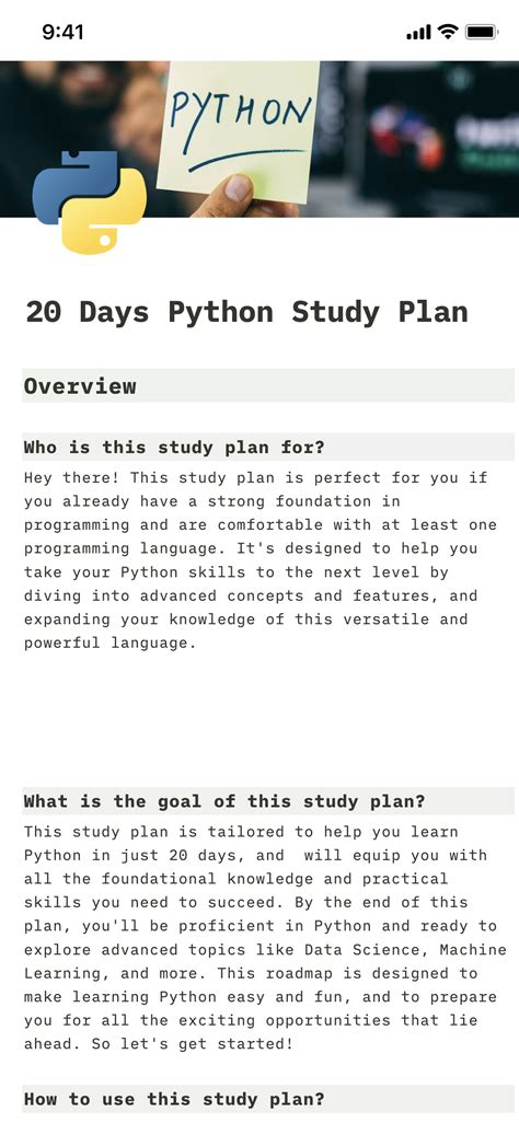 Notion Galeria De Modelos 20 Day Python Study Plan