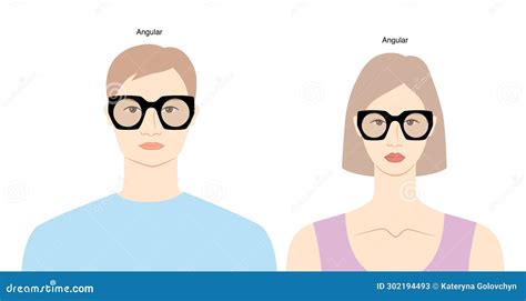 Angular Frame Glasses On Women And Men Flat Character Fashion Accessory Illustration Sunglass