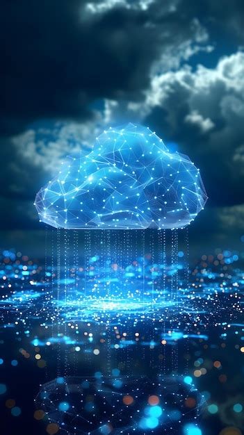 Futuristic Cloud Computing In Digital Art Style Premium Ai Generated Image