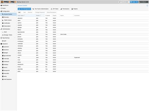 User Management — Proxmox Backup 331 1 Documentation