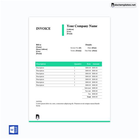 12 Free Invoice Templates For Word And Excel