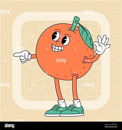 Vintage Groovy Orange Character Stock Vector Image And Art Alamy