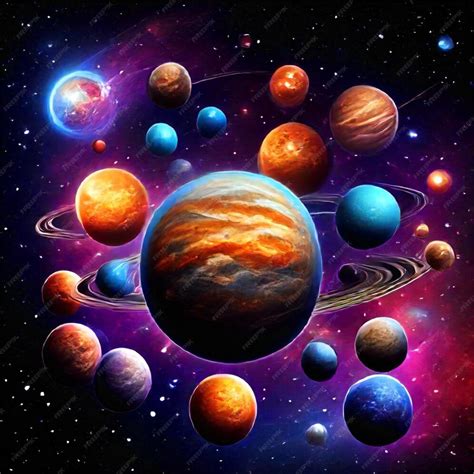 A Planet With Planets And All Of Them Premium Ai Generated Image