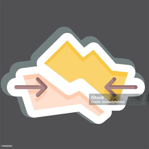 스티커 플레이트 구조론 기후 변화 기호와 관련이 있습니다 심플한 디자인 편집 가능 간단한 그림 경제에 대한 스톡 벡터 아트 및