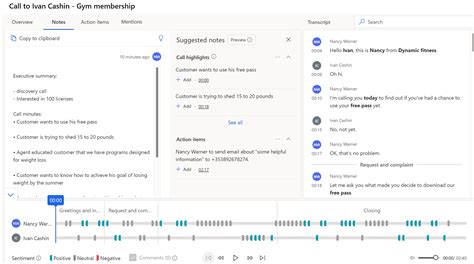 View And Understand Call Summary Page In Conversation Intelligence App