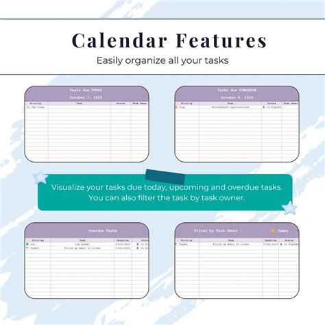 Task Tracker Spreadsheet Template Google Sheet To Do List Task Management Task Calendar