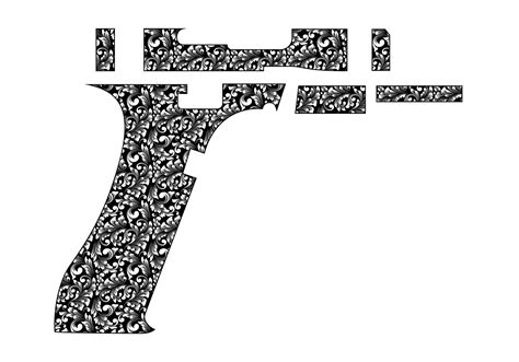 Artstation Glock 45 Gen 5 Gun Seamless Scroll Pattern Svg Template Vector File For Laser