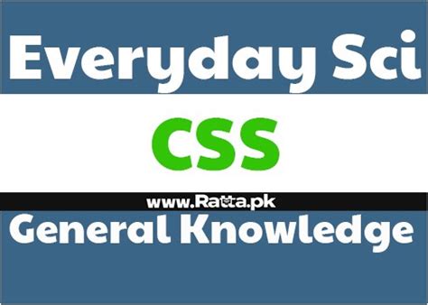 CSS Everyday Science General Knowledge Ratta Pk