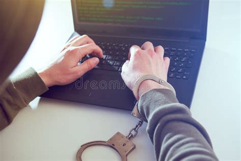 Hackers Programmer Look On Screen And Writes The Program Code Hack Information And User Account