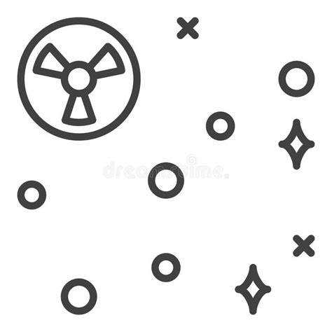 Nuclear Weapon In Space Vector Radiation Icon Or Symbol In Thin Line Style Stock Vector