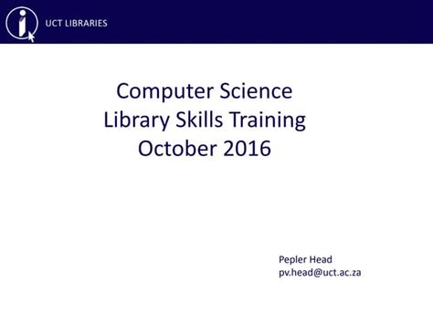 Computer Science Library Training Pptx Search Internet