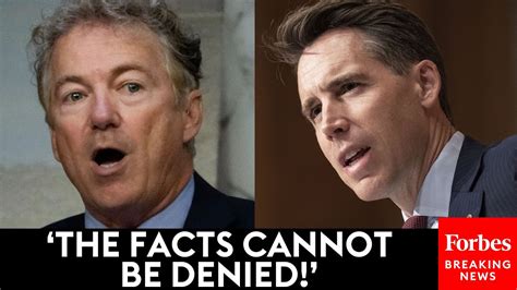 Just In Josh Hawley And Rand Paul Escalate Shocking Senate Floor Clash