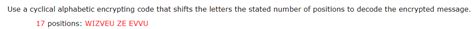 Solved Use A Cyclical Alphabetic Encrypting Code That Shifts