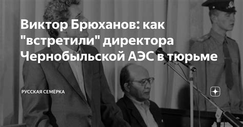 Виктор Брюханов как встретили директора Чернобыльской АЭС в тюрьме Русская Семёрка Дзен