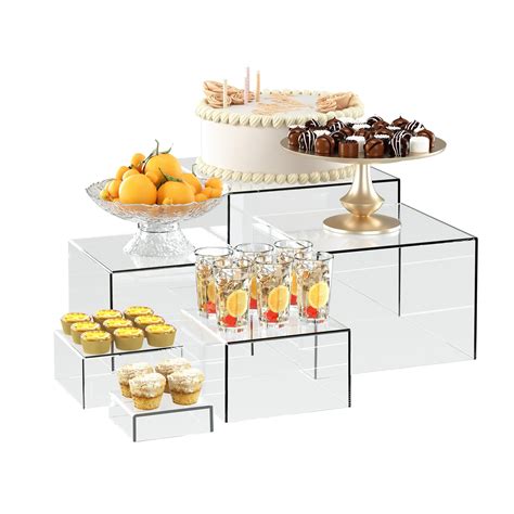 Okbhts 6 Clear Acrylic Boxes For Display As Buffet Risers And Stands
