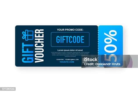 템플릿 빨간색과 파란색 기프트 카드입니다 벡터 선물 쿠폰 코드 할인 바우처 벡터 스톡 일러스트레이션입니다 가격에 대한 스톡 벡터