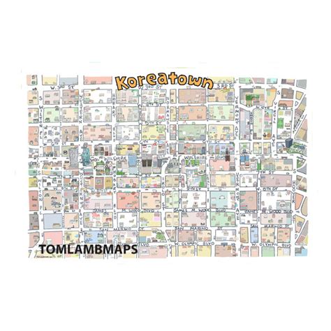 Koreatown Illustrated Map — Tom Lamb Maps