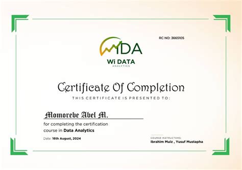 Completed Data Analytics Course At Wida Abel Momorebe Posted On The Topic Linkedin