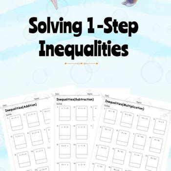 One Step Inequalities Solving 1 Step Inequalities By Samir Latrous