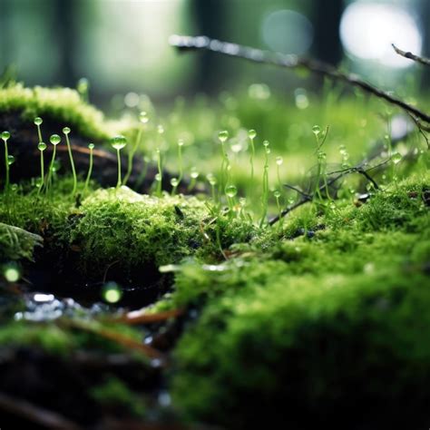 Premium Ai Image Mossy Forest Green Grass Ai