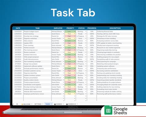 Kanban Board Task Status Tracker Google Sheets Tool Streamlined Task Management Etsy