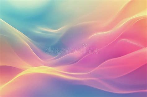 Flowing Fabric Waves In Pastel Colors Creating A Soft And Calming Atmosphere During Sunset Stock