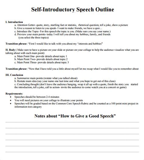 Free 11 Self Introduction Speech Examples For In Pdf