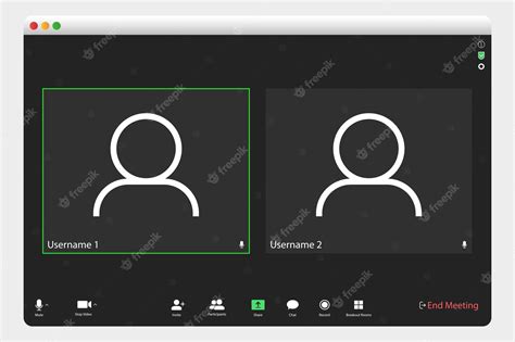 Premium Vector Video Conferencing User Interface Video Call Screen Interface Template