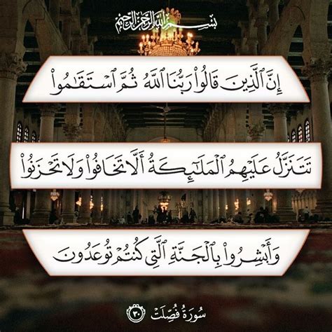 إِنَّ الَّذِينَ قَالُوا رَبُّنَا اللَّهُ ثُمَّ اسْتَقَامُوا تَتَنَزَّلُ عَلَيْهِمُ