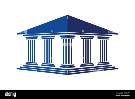 bank museum or library icon classical architecture building with