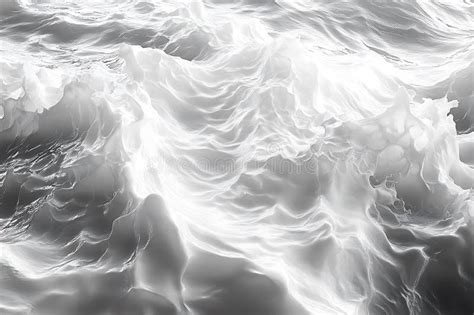 Abstract Wave Pattern In Black And White Resembling Ocean Surface Or